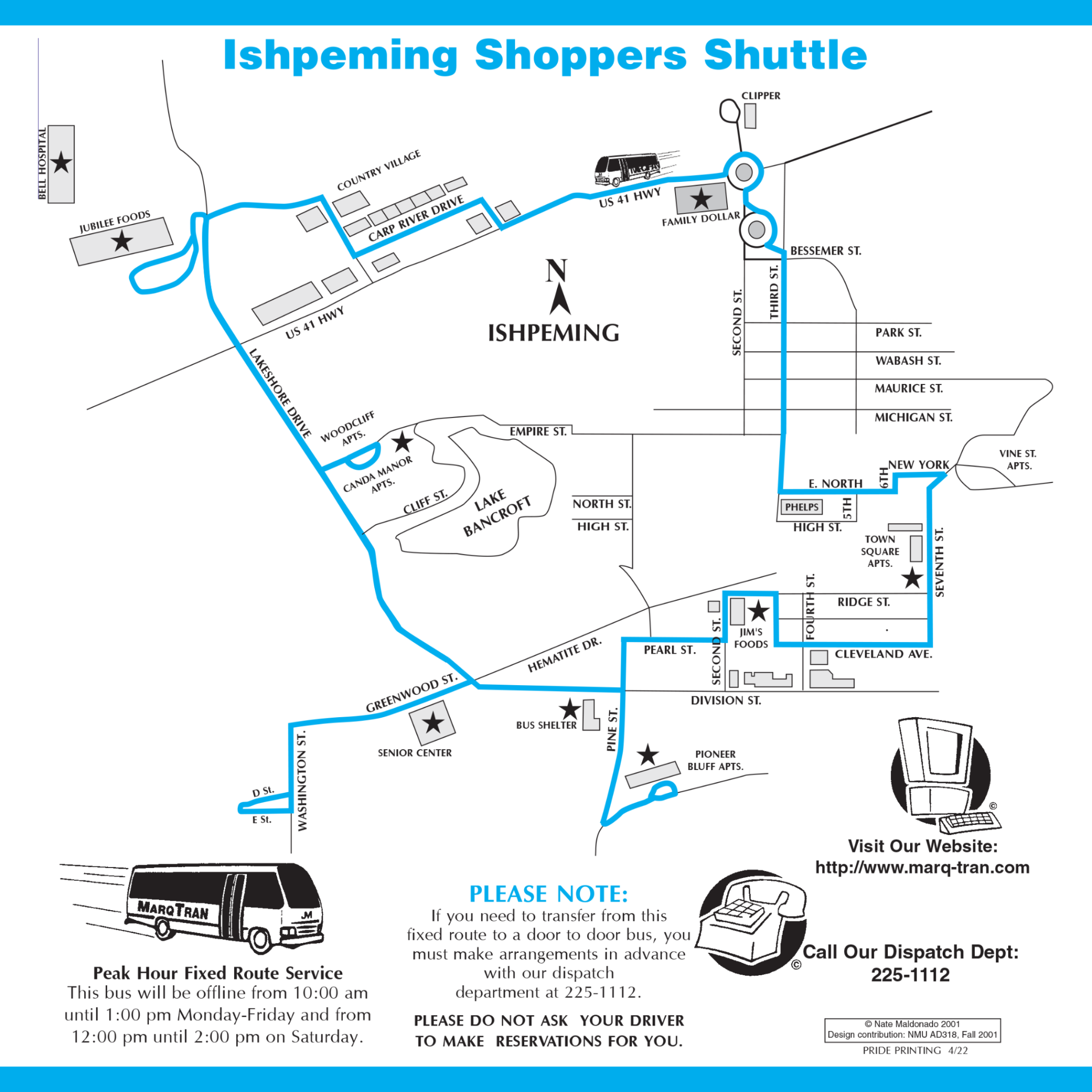 New Ishpeming Shoppers Route & Schedule | Marquette County Transit ...